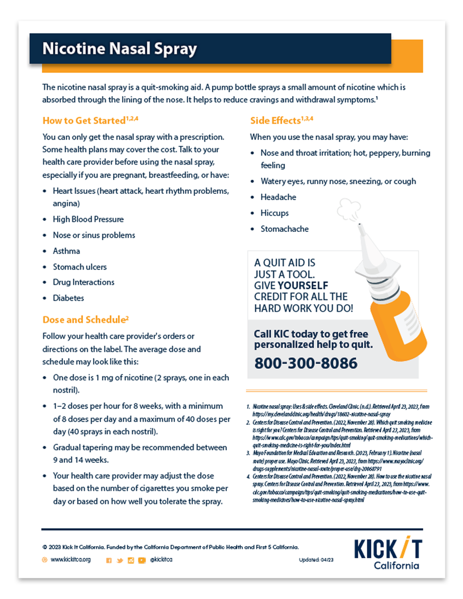 Nicotine Nasal Spray – Kick It California
