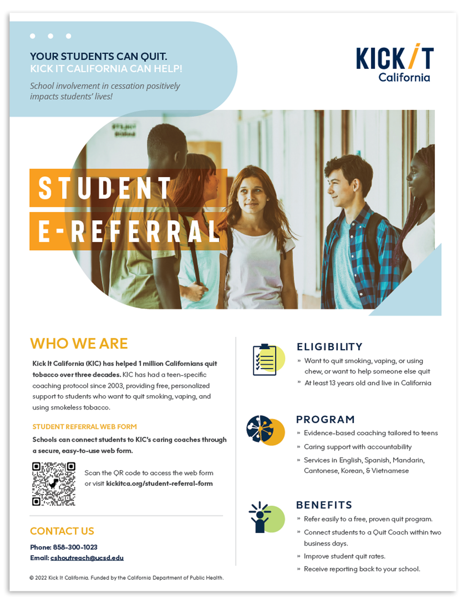 How to Submit Student e-Referrals to KIC – Kick It California