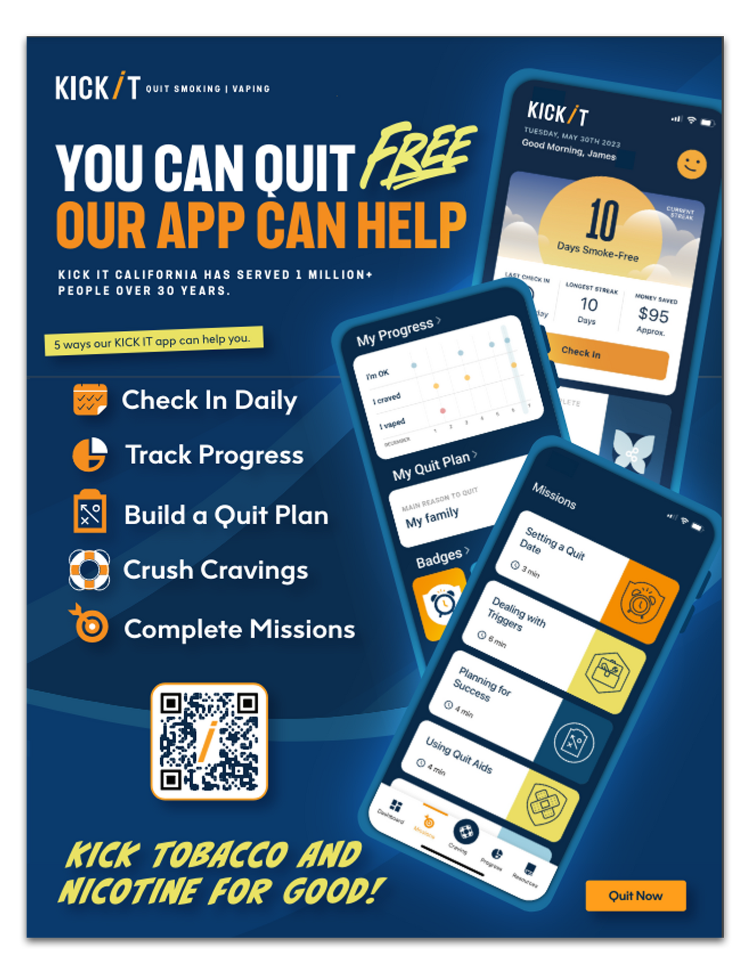 Kick It: Quit Smoking | Vaping App Flyer – Kick It California
