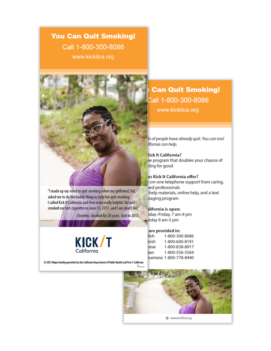 You Can Quit Smoking Rack Card (Printed) – Kick It California